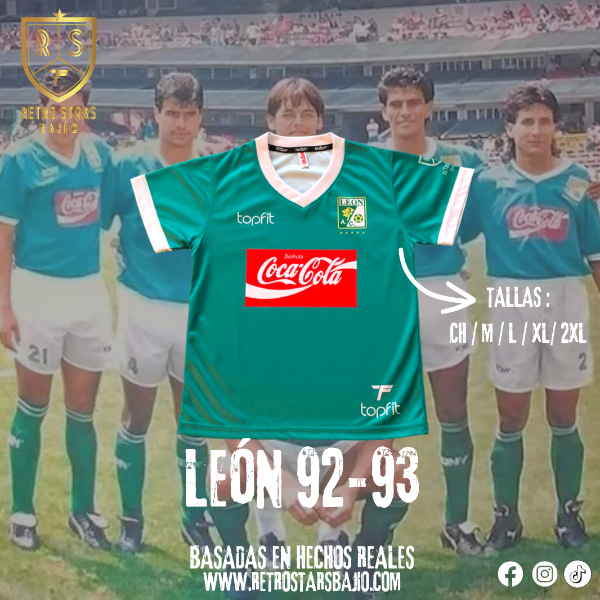 Club León 1992-93 Verde Coca Cola $370 - RetroStars